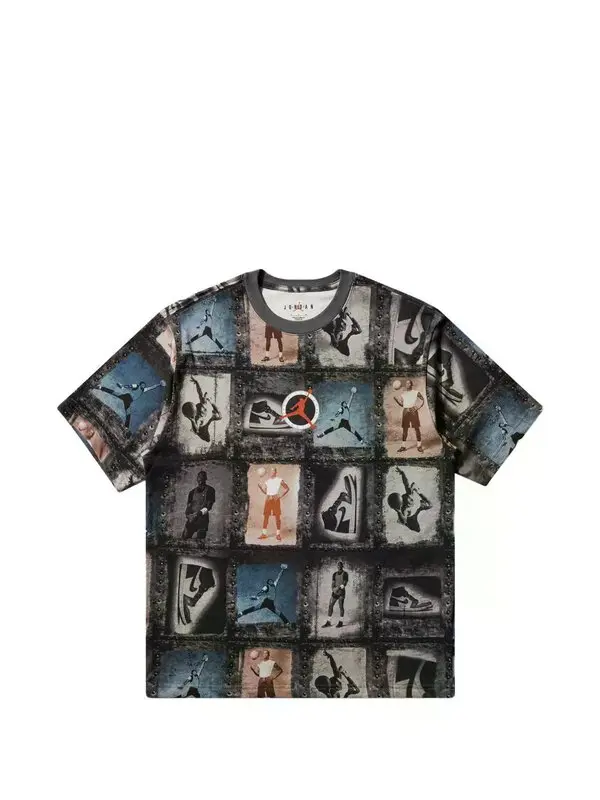 JORDAN Flight Club Printed Cotton T-shirt - Grey