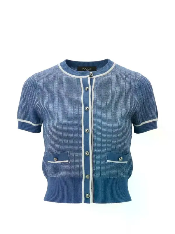 TOCCIN Patra Short-sleeve Cardigan - Blue