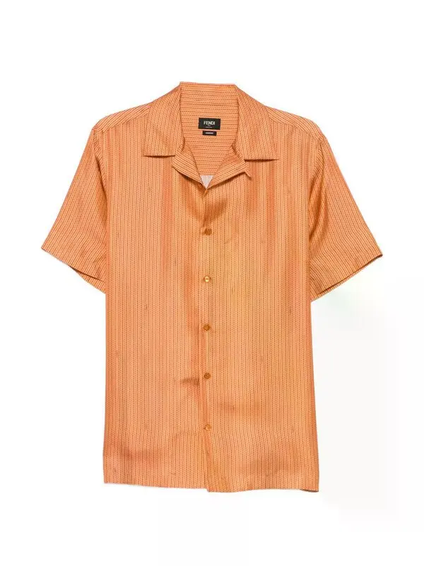 Fendi Logo-stripe Silk Shirt