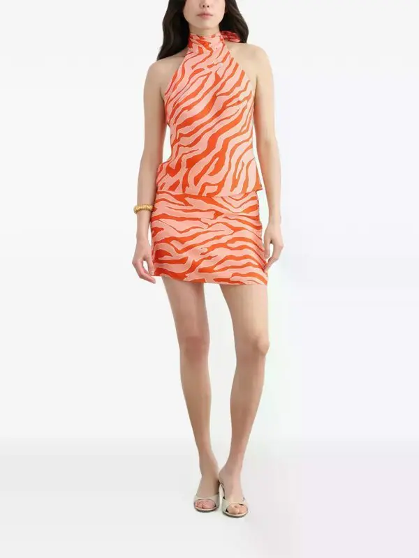 TOCCIN Brynny Zebra-print Mini Skirt