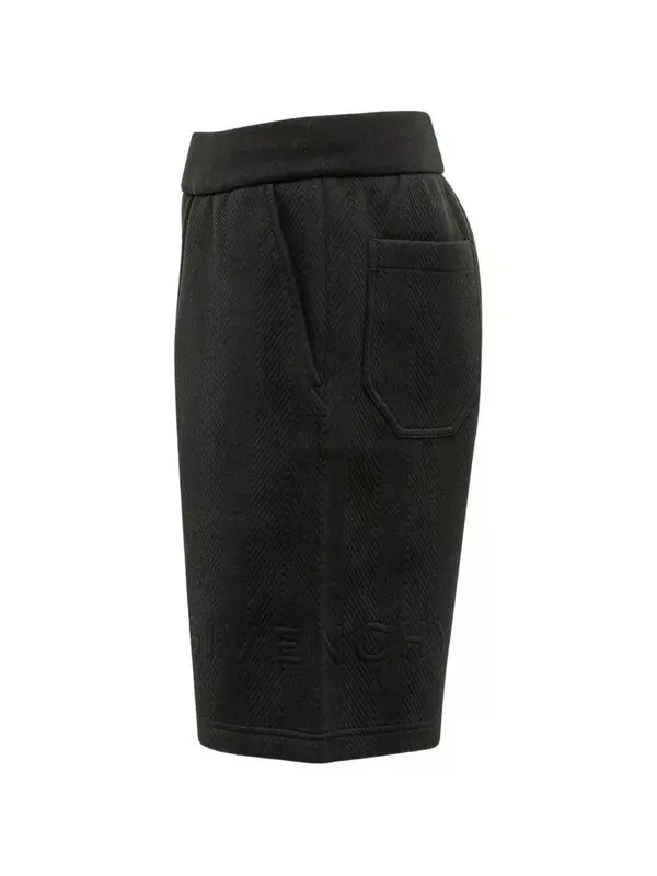 Givenchy Herringbone-pattern Logo-embroidered Shorts