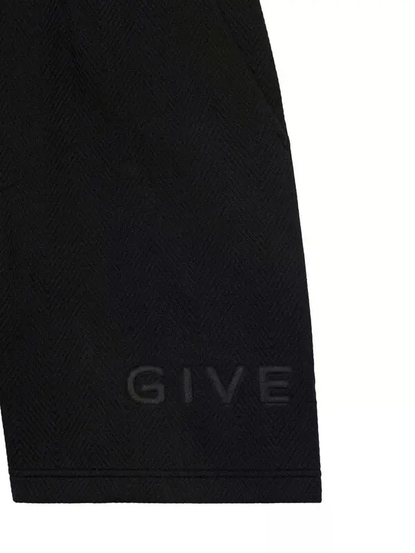 Givenchy Herringbone Pattern Logo-embroidered Shorts