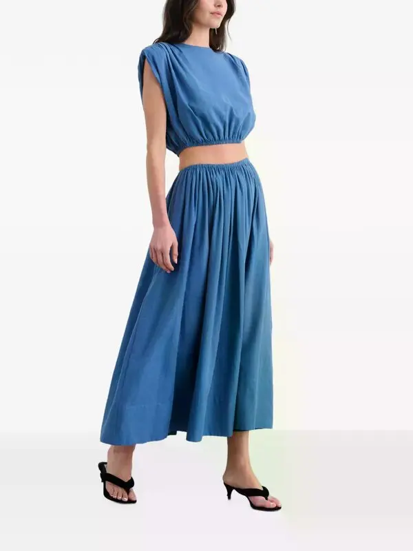 TOCCIN Sirelle Cropped Blouse - Blue