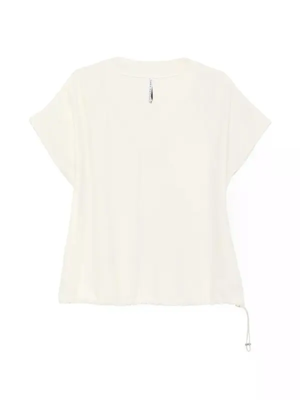 Liviana Conti V-neck Drawstring T-shirt - Neutrals