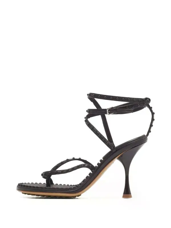 Bottega Veneta Lagoon Bubble Ankle-strap Leather Heeled Sandals