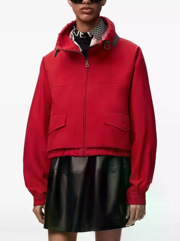 Loewe High-neck Gabardine Jacket - Red