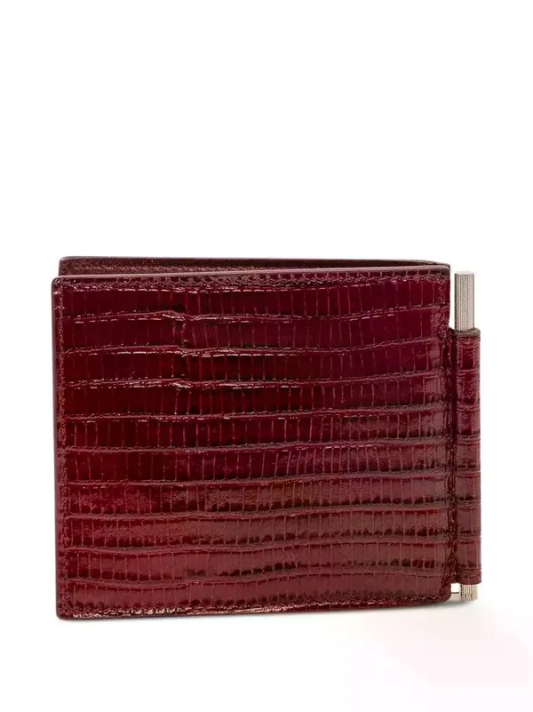 TOM FORD Lizard-effect Money-clip Cardholder - Red