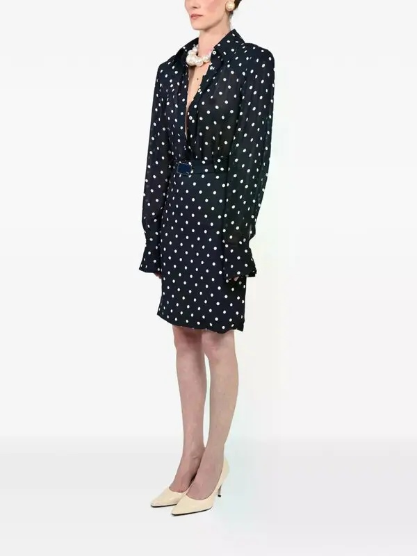 ROWEN ROSE Polka Dot Cropped Shirt