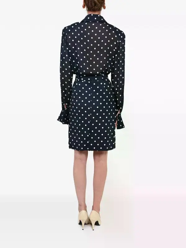 ROWEN ROSE Polka Dot Cropped Shirt