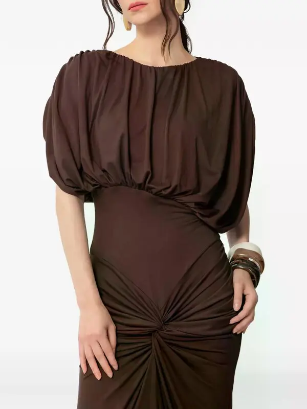 CONCEPTO Zena Twist-detail Gathered Maxi Dress