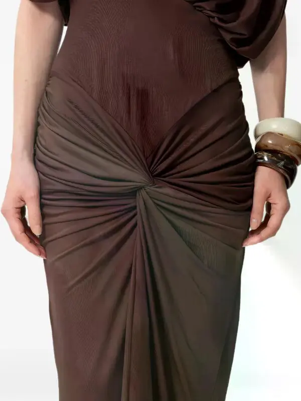 CONCEPTO Zena Twist-detail Gathered Maxi Dress