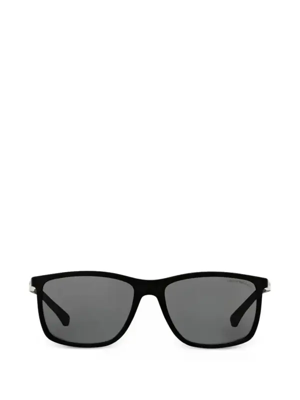 Emporio Armani Square Frame Sunglasses With Engraved Arms - Black