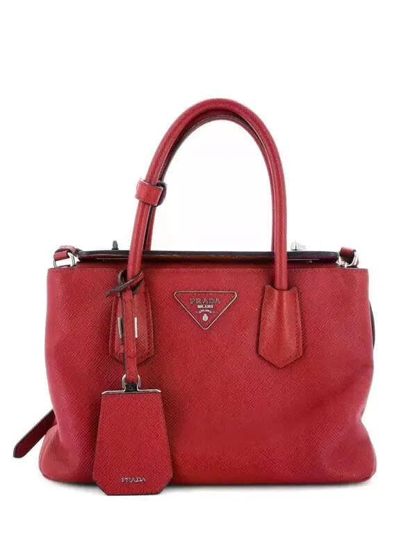 Prada Saffiano Leather Mini Satchel - Red