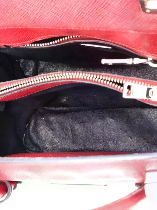 Prada Saffiano Leather Mini Satchel - Red