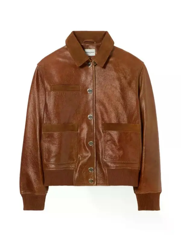 Claudie Pierlot Point-collar Leather Jacket - Brown