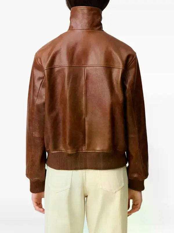 Claudie Pierlot Point-collar Leather Jacket - Brown
