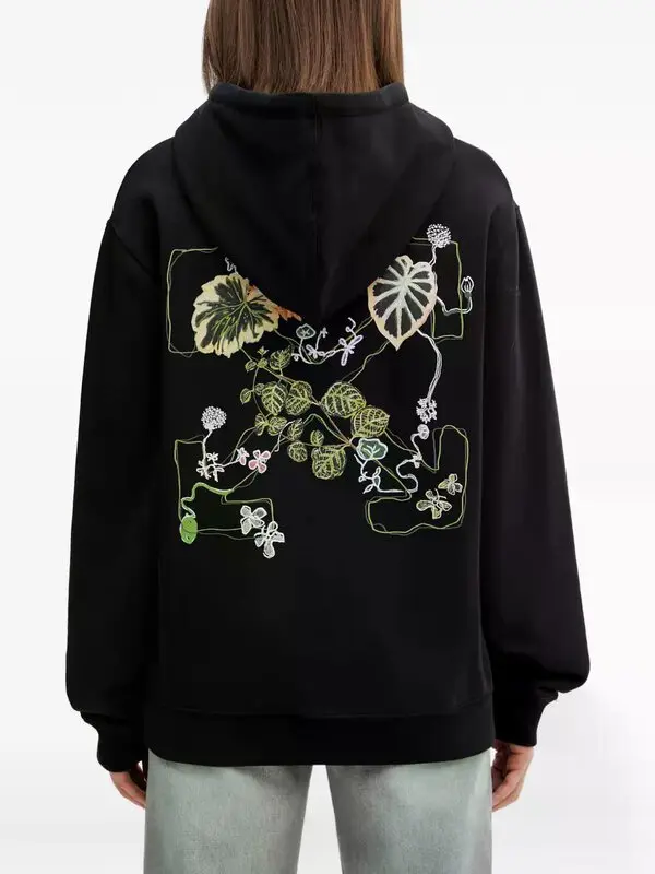 Off-White Floral Embroidered Hoodie