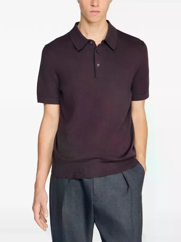 Sandro Cotton And Silk Polo Shirt