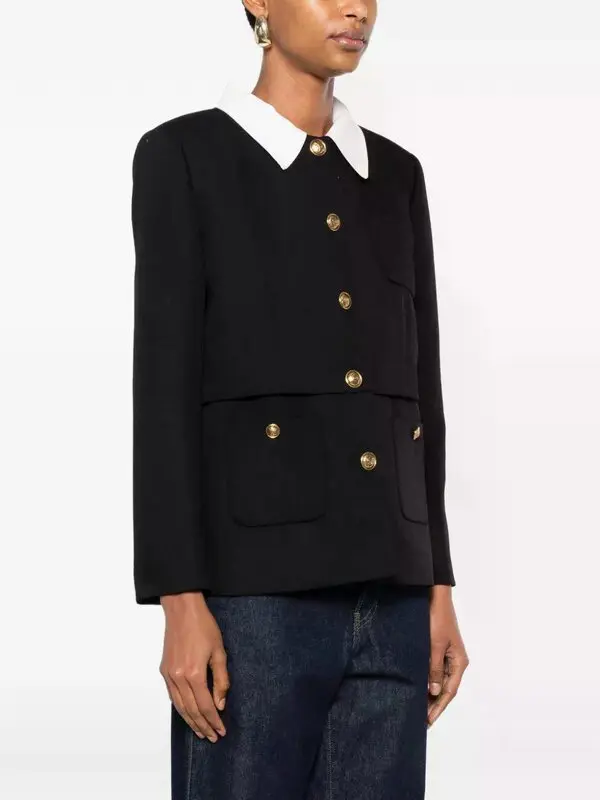 Sandro Contrast-collar Wool Blazer