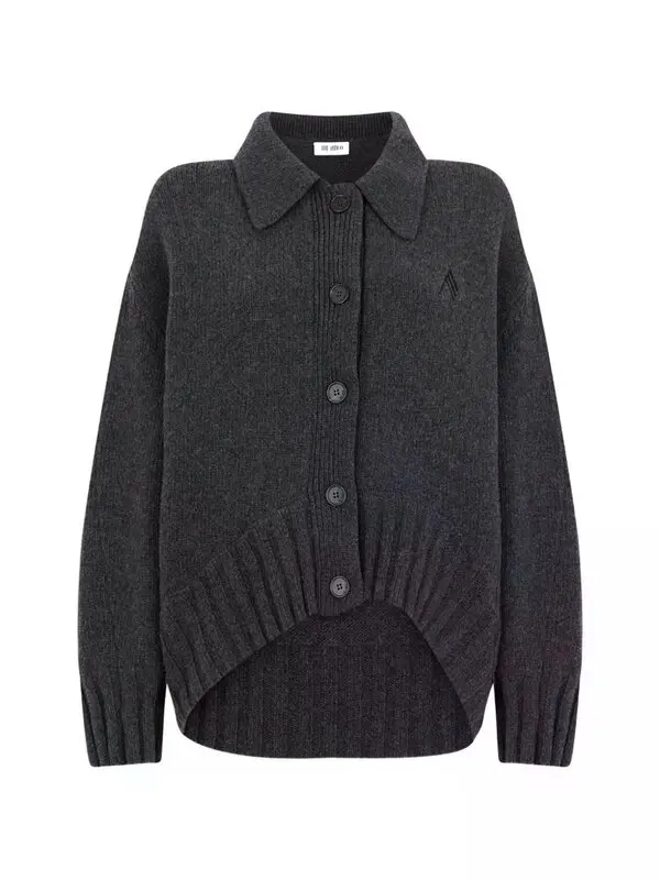 Attico Logo-embroidered Collared Cardigan
