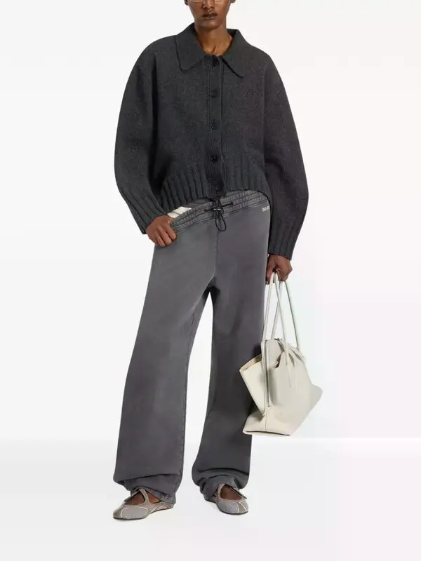 Attico Logo-embroidered Collared Cardigan
