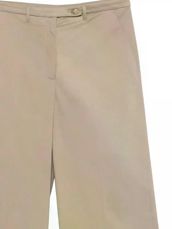 Emporio Armani Straight-leg Logo-embroidered Trousers - Neutrals