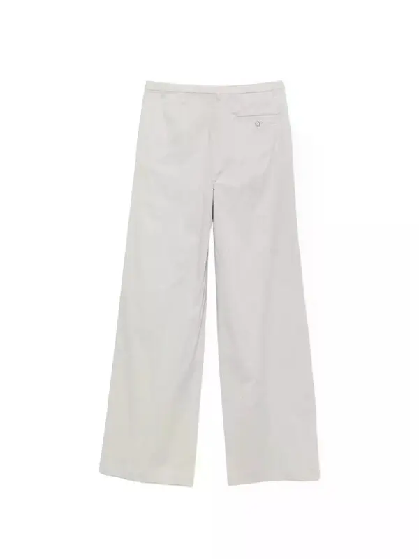 Emporio Armani Logo Embroidered Straight Trousers - Grey