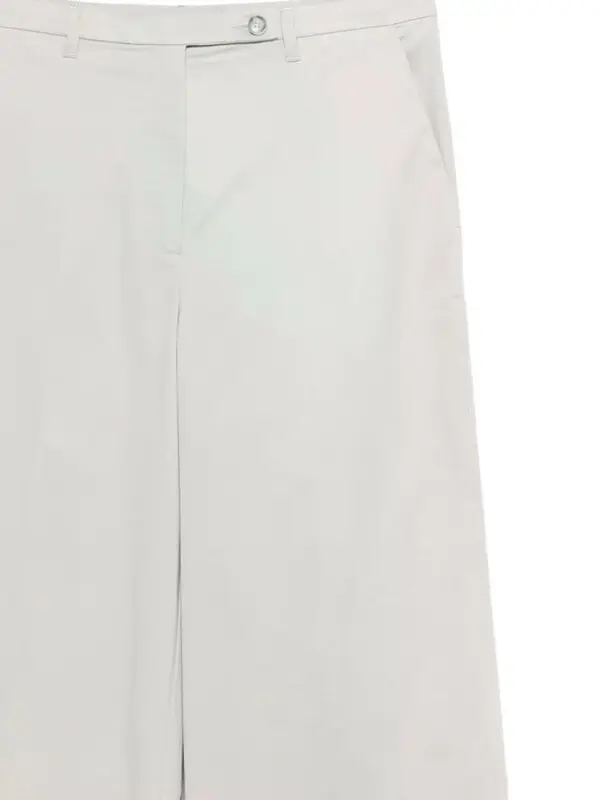 Emporio Armani Logo Embroidered Straight Trousers - Grey