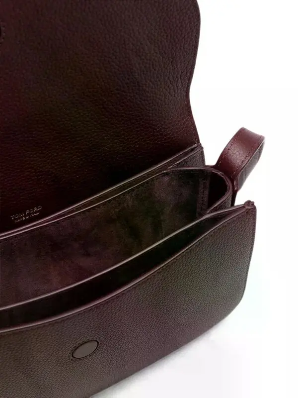 TOM FORD T-clasp Grained Leather Shoulder Bag