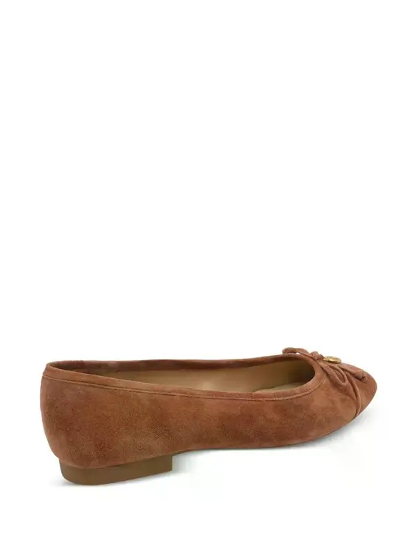 Michael Kors Piper Suede Bow Detail Ballet Flats - Brown