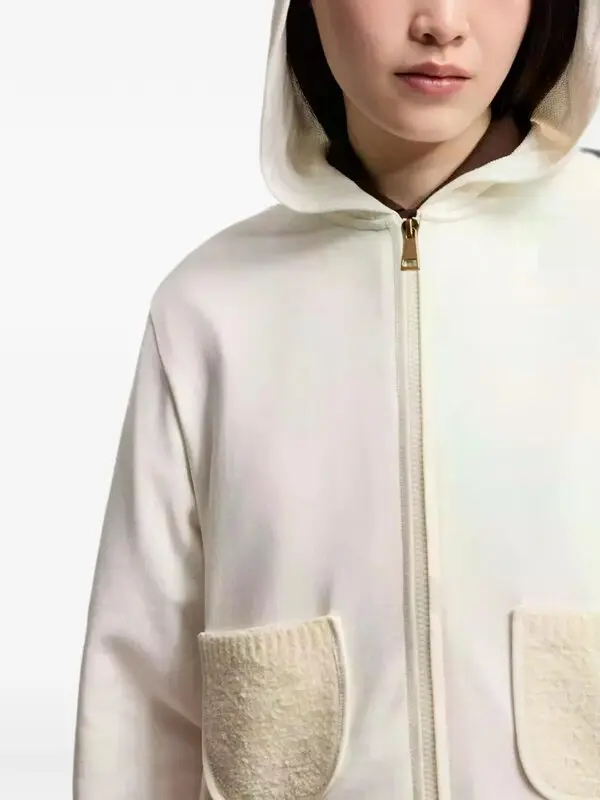 Moncler Logo Patch Zip-up Hoodie