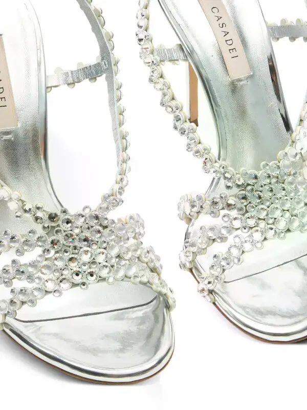 Casadei Julia C-love Crystal-embellished Slingback Sandals