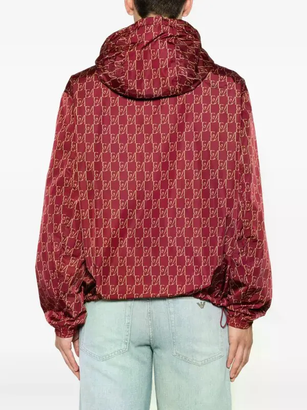 Emporio Armani Monogram Print Reversible Zip-up Jacket - Red
