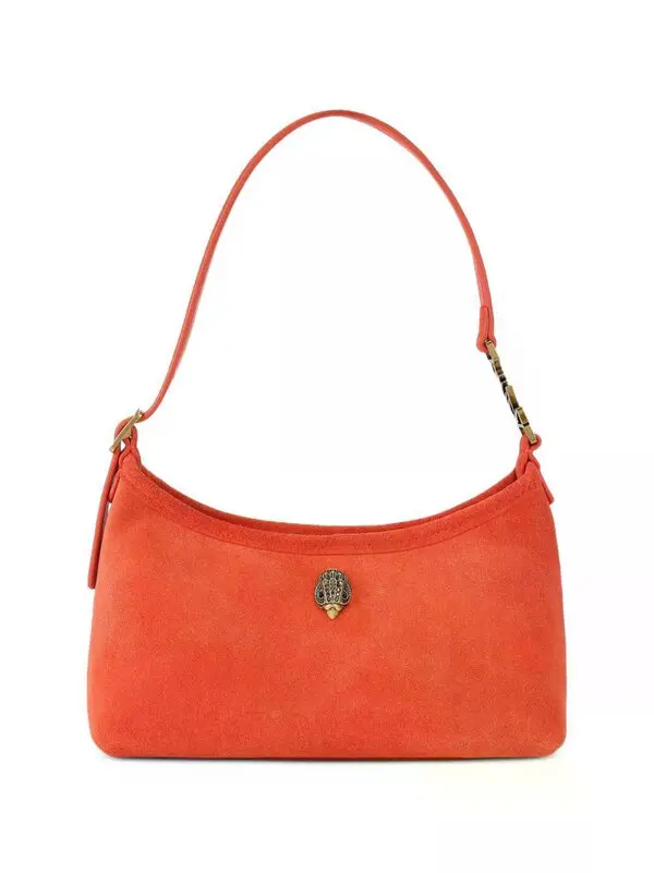 Kurt Geiger Suede Shoulder Bag With Eagle Head Detail - Orange