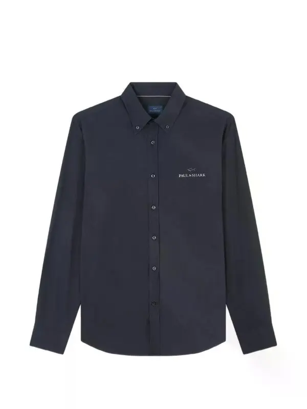Paul & Shark Logo-print Button-down Shirt - Blue