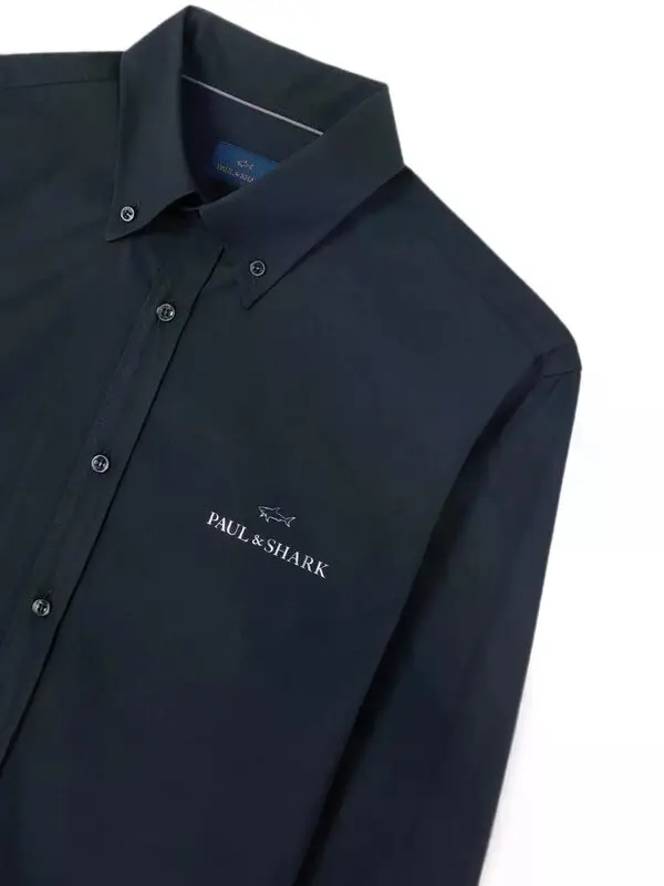 Paul & Shark Logo-print Button-down Shirt - Blue