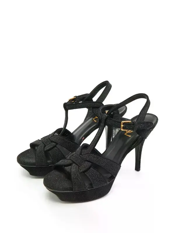 Saint Laurent Tribute Suede Platform Stiletto Sandals