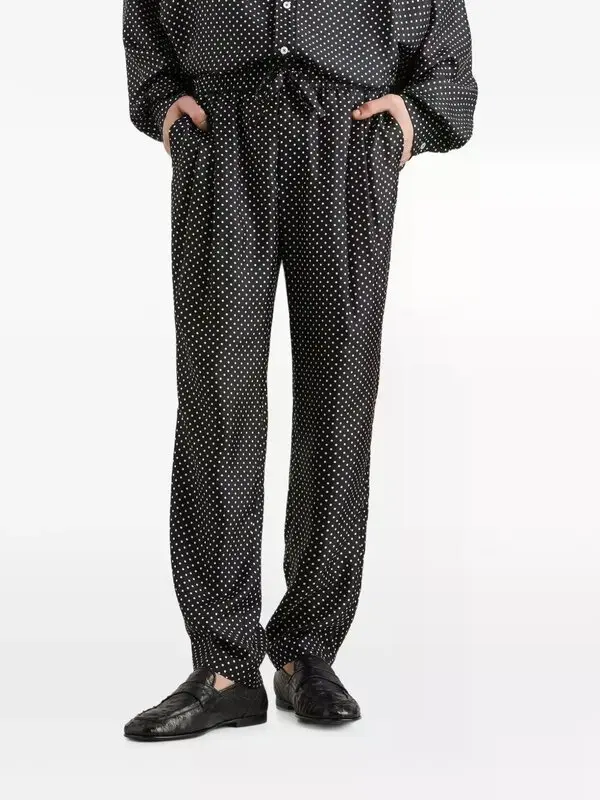 Dolce & Gabbana Polka Dot-print Silk Twill Trousers