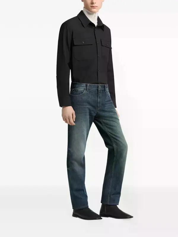 COURREGES Straight-leg Denim Jeans With Whiskering Detail