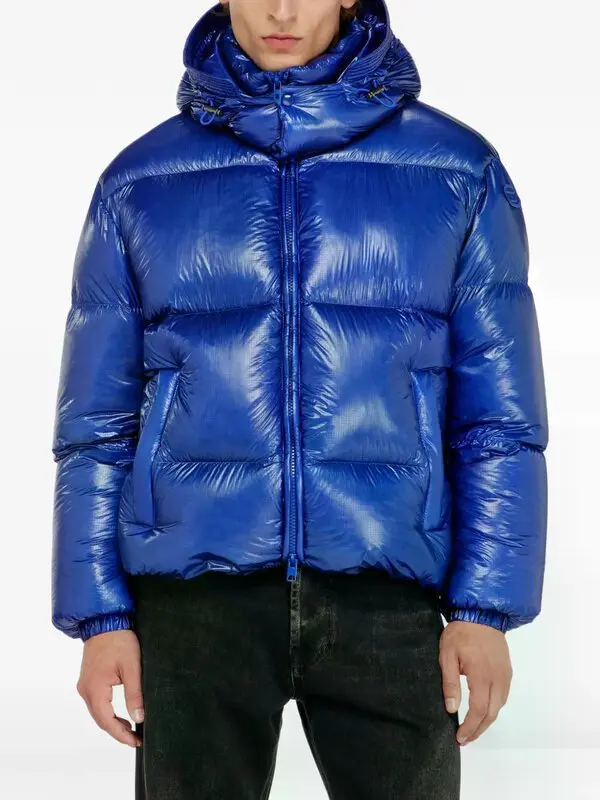DIESEL® Down Puffer Jacket With Detachable Hood - Blue