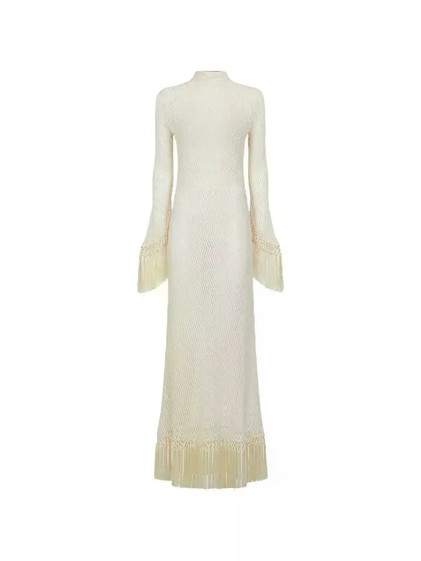 TALLER MARMO Ivory Crochet Knit Dress - Neutrals