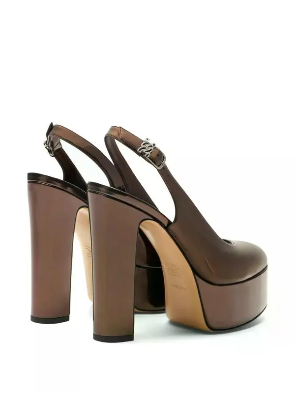 Casadei Patty Platform Interstellar Slingback Pumps - Brown