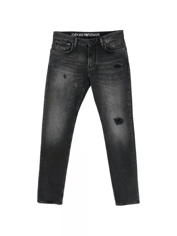 Emporio Armani Distressed Paint-splatter Jeans