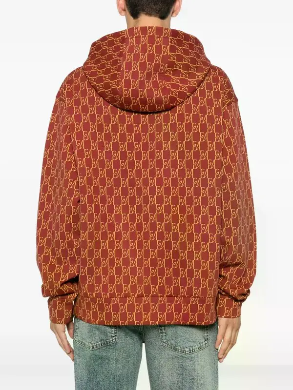 Emporio Armani Monogram Hoodie - Red