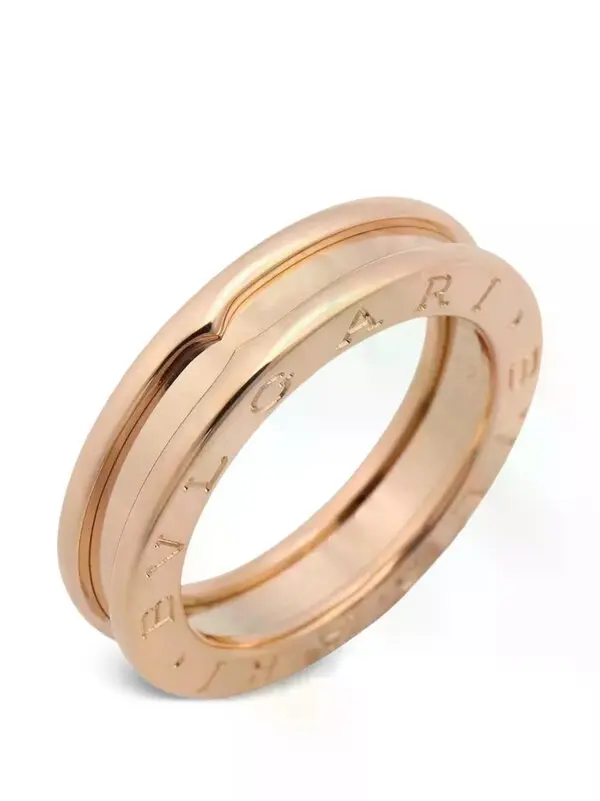 BVLGARI B.zero1 18k Rose Gold Band Ring - Pink