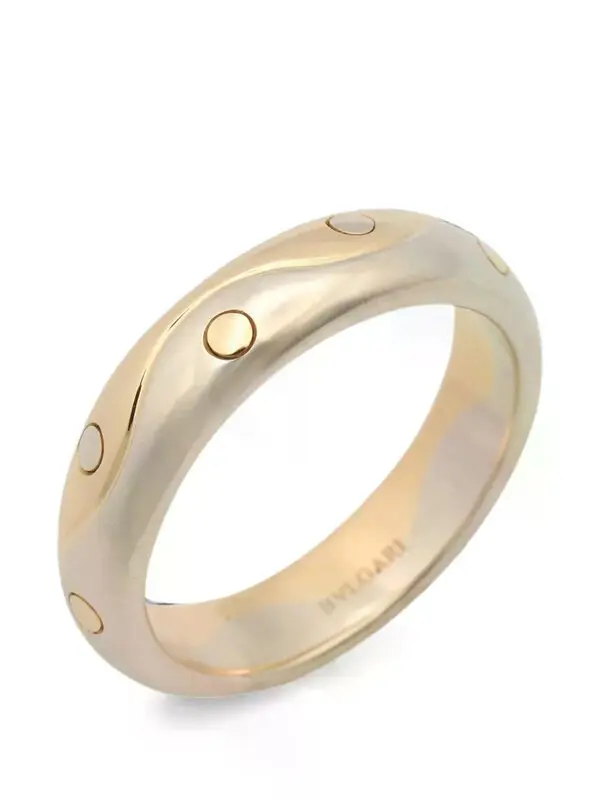 BVLGARI 18k Yellow And White Onda Ring