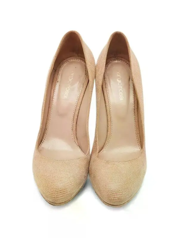 SERGIO ROSSI Textured Round-toe Pumps