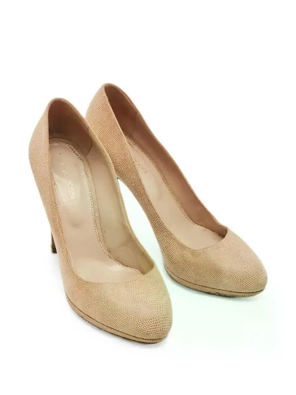 SERGIO ROSSI Textured Round-toe Pumps