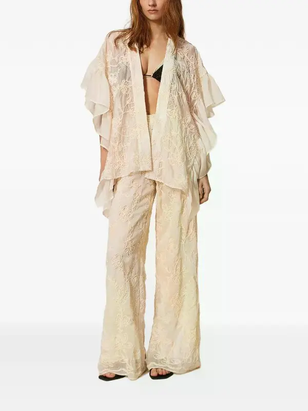 TWINSET Floral Ruffled Cape