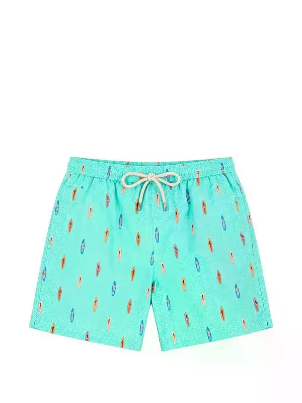 MC2 SAINT BARTH Lighting Micro-fantasy Print Swim Shorts - Blue